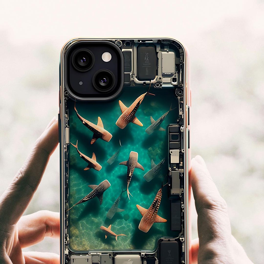 Whale Shark 3d Aquarium Phone Case, Lifelike Sharks Swimming Inside ...