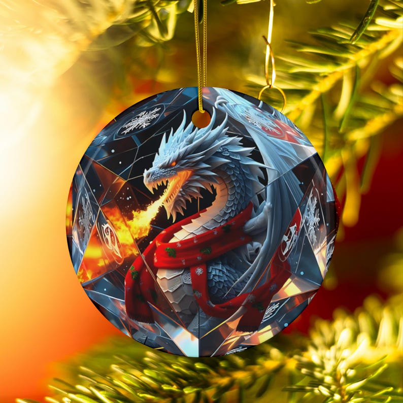 D20 Dragon Christmas Ornament: RPG Gamer Holiday Decor - Etsy