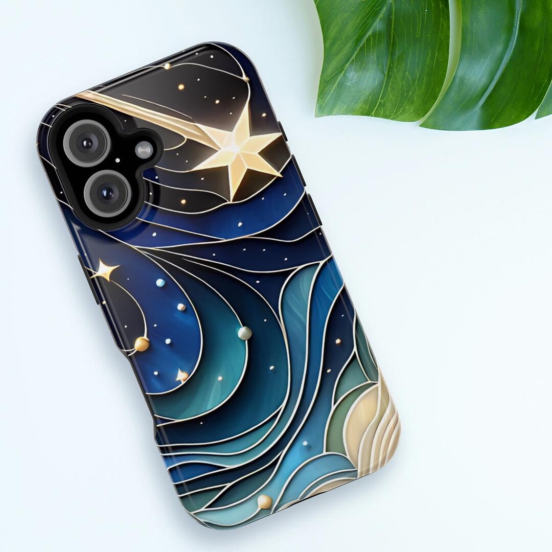 Faux Stained Glass Night Sky Phone Case: Galaxy Stars Wireless Cover - Etsy