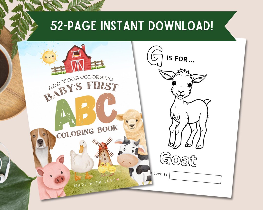 ABC Coloring Book for Kids | Animal Farm House Alphabet Coloring Pages ...