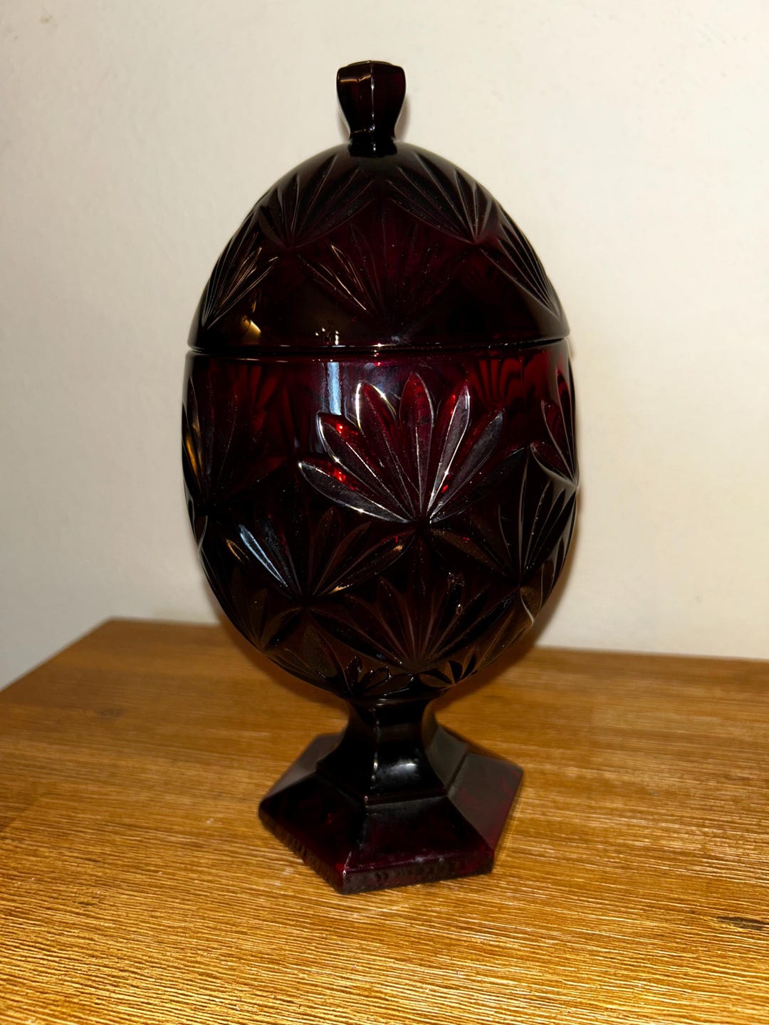 BEAUTIFUL Cristal D' Arques Durand Antique Ruby Candy Dish With Lid ...