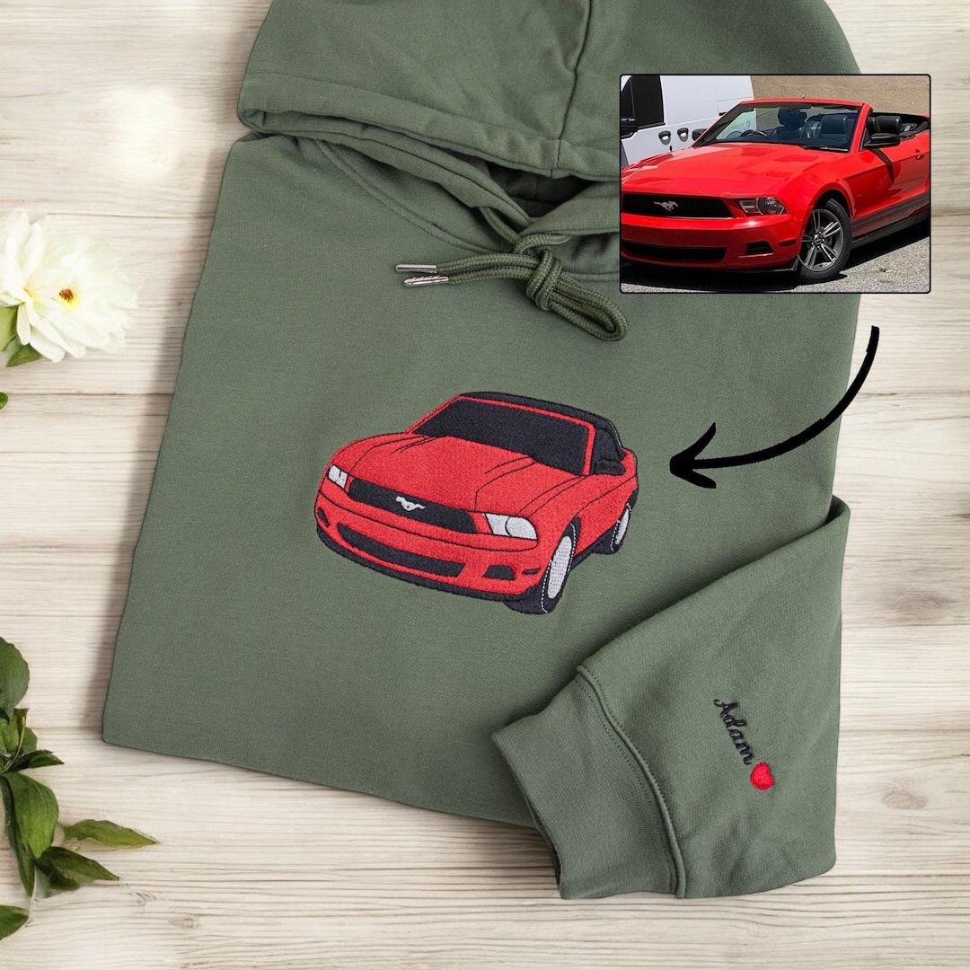 Custom Embroidered Car Hoodie Car Photo Embroidered Sweatshirt Custom ...