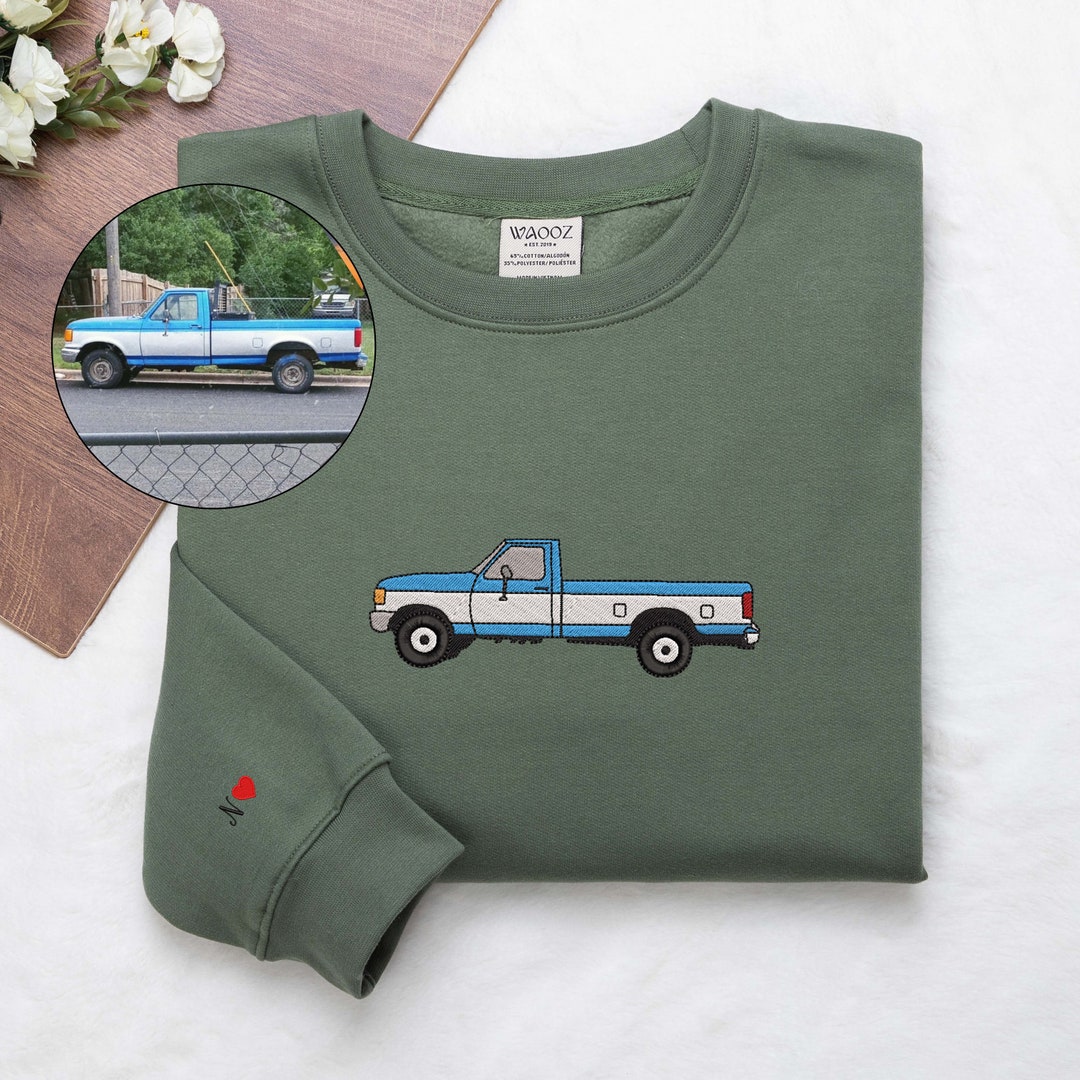 Custom Embroidered Car Sweatshirt Car Photo Embroidered Hoodie Custom ...