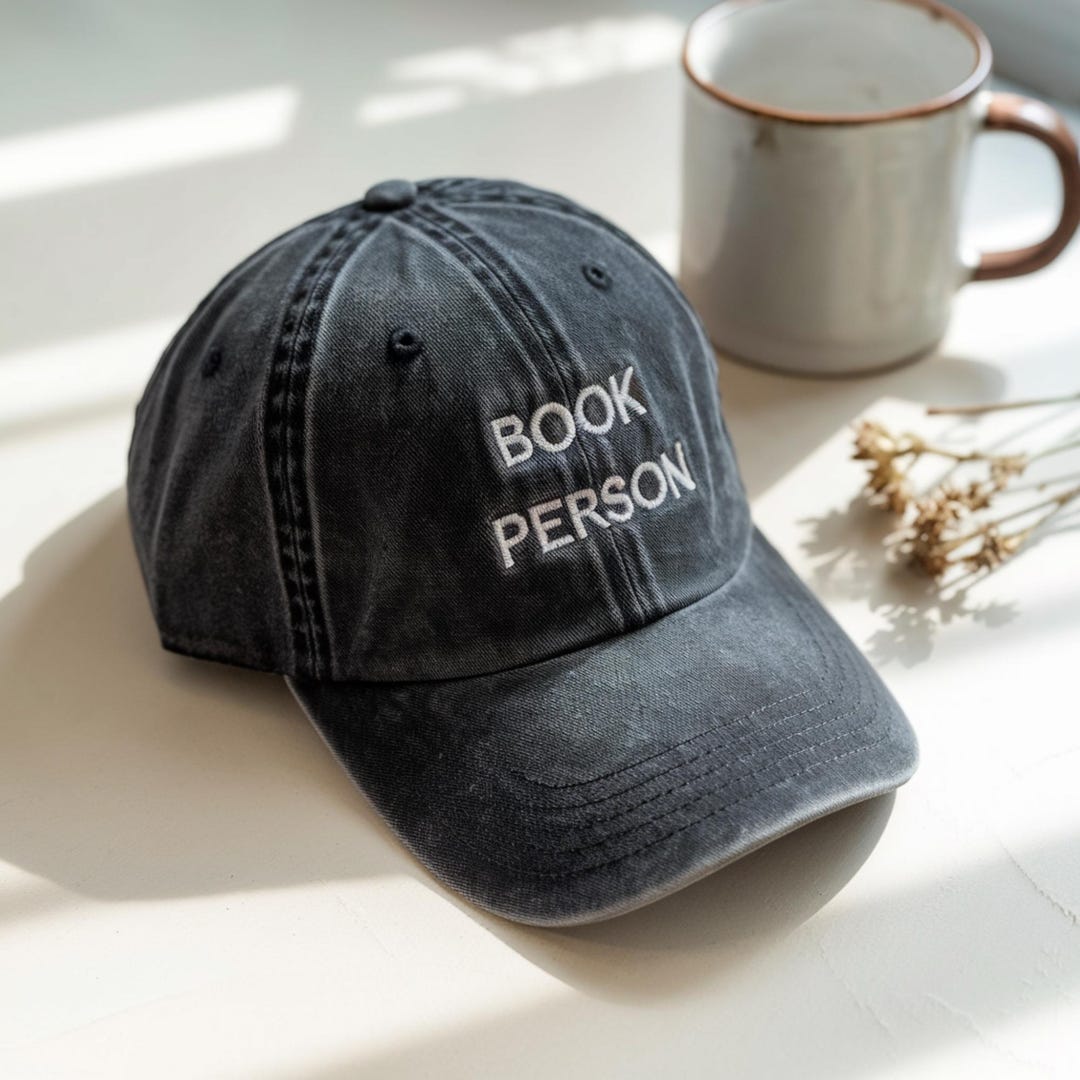 Embroidered Book Person Hat, Book Person, Book Personality, Bookish Hat ...