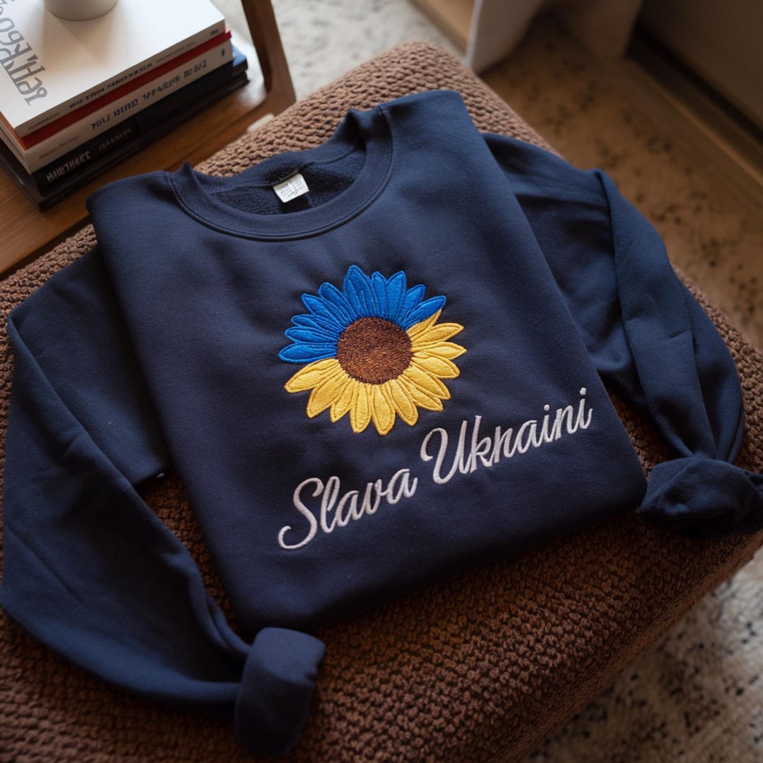 Embroidered SLAVA UKRAINI Ukraine Sweatshirt, Sunflower Ukraine Shirt ...