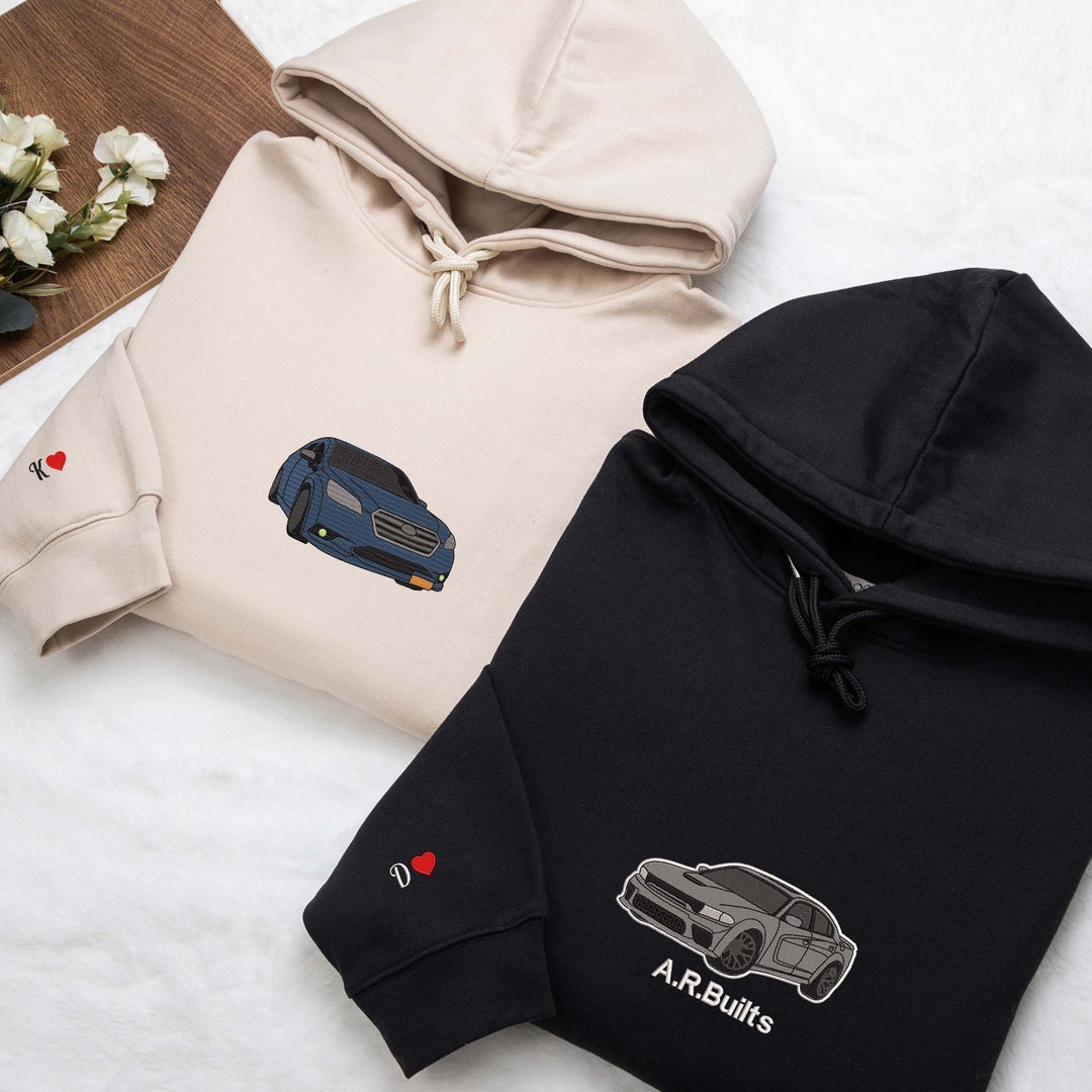 Custom Embroidered Car Hoodie Car Photo Embroidered Sweatshirt Custom ...