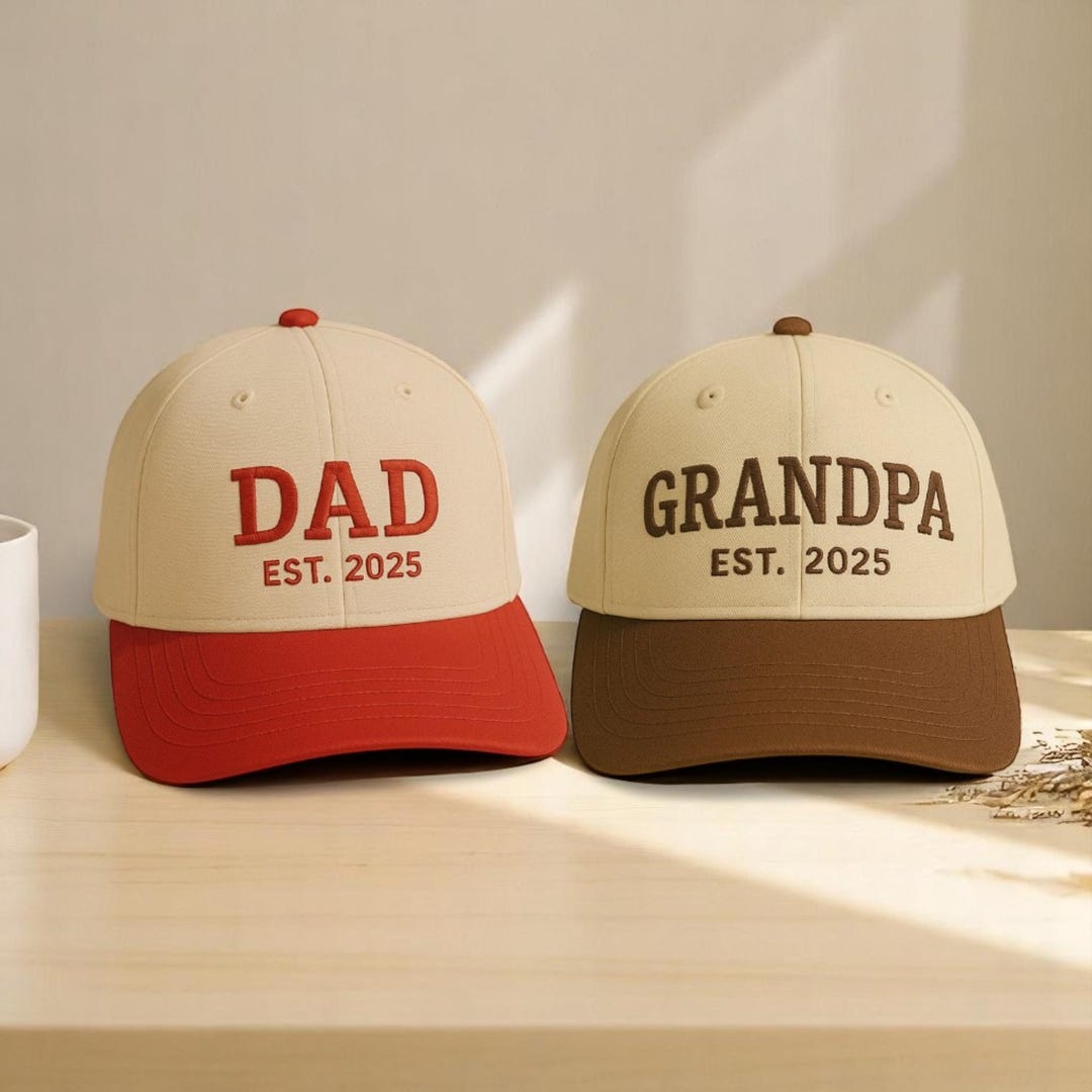 Personalized Dad Embroidered Hat | Custom Grandpa Hat With Est Year ...