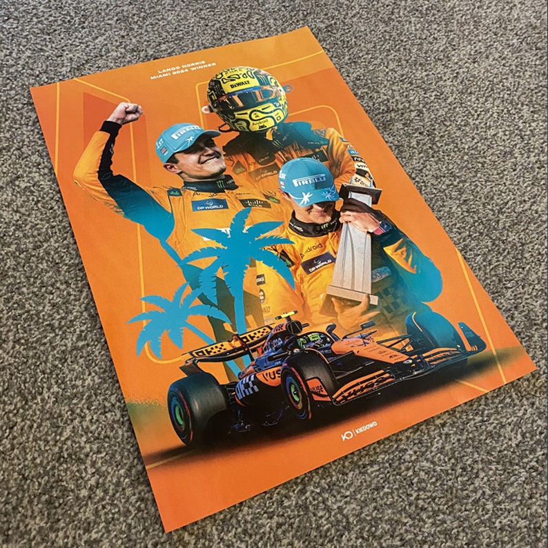 Lando Norris Miami Winner A3 Poster - Etsy UK