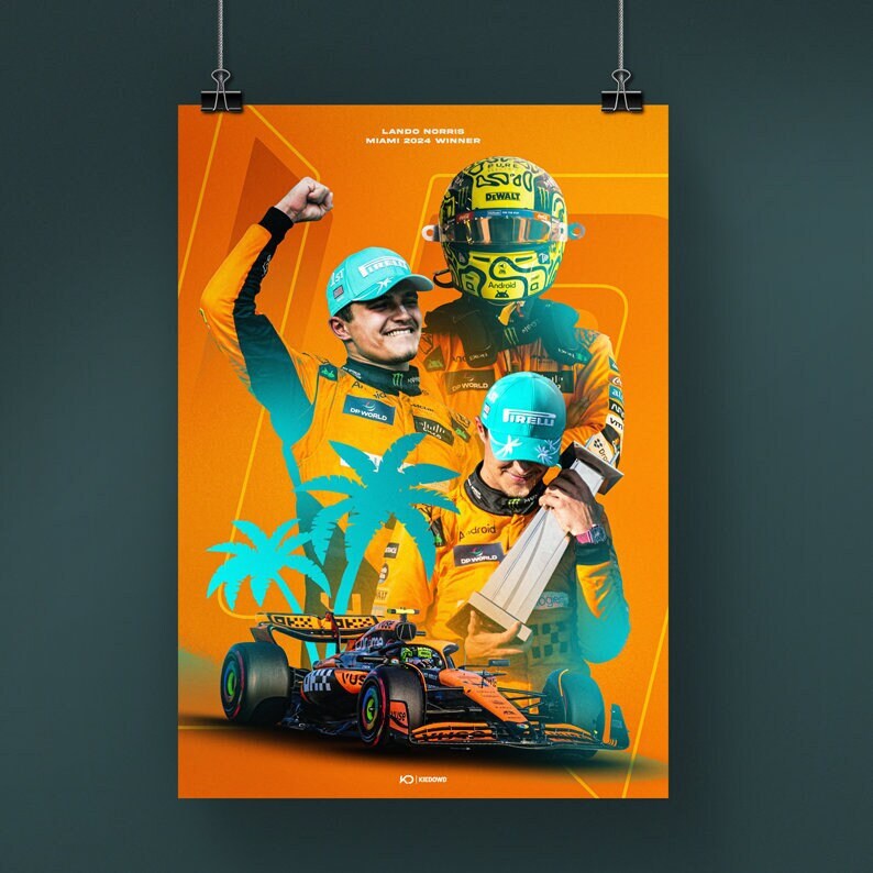 Lando Norris Miami Winner A3 Poster - Etsy UK