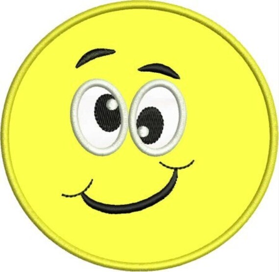 INSTANT DOWNLOAD Silly smiley face Applique designs | Etsy