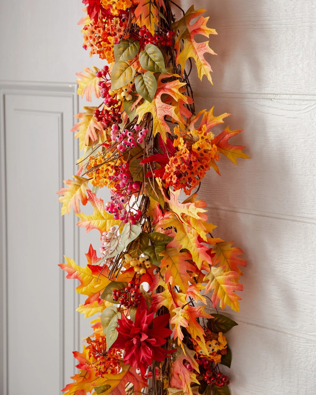 LED Lighted Autumn Garland Customizable Lengths for Thanksgiving, Fall ...