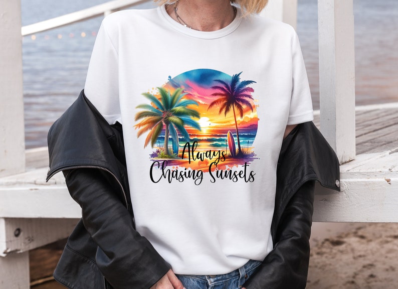Always Chasing Sunsets DIGITAL Png Beach Vacation Sunset Palm Tree ...