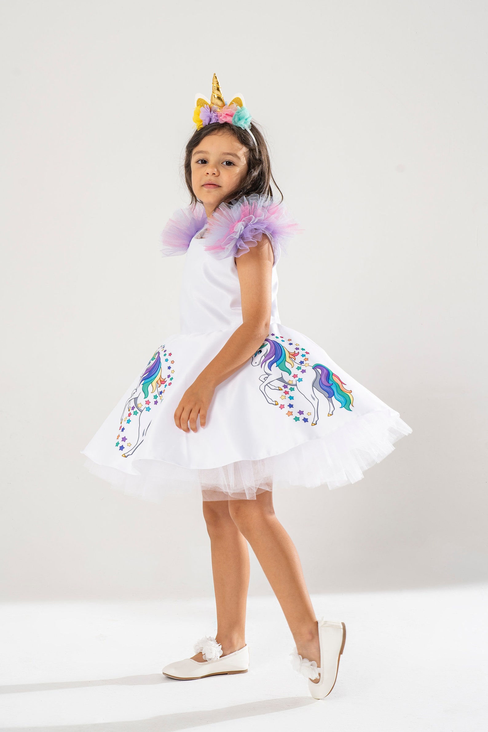Unicorn Birthday Dress, Unicorn Rainbow Dress for Girls, Ball Gown ...
