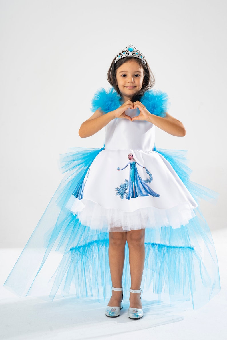 Elsa Princess Costume Dress With Detachable Cape: Birthday Party Gown ...