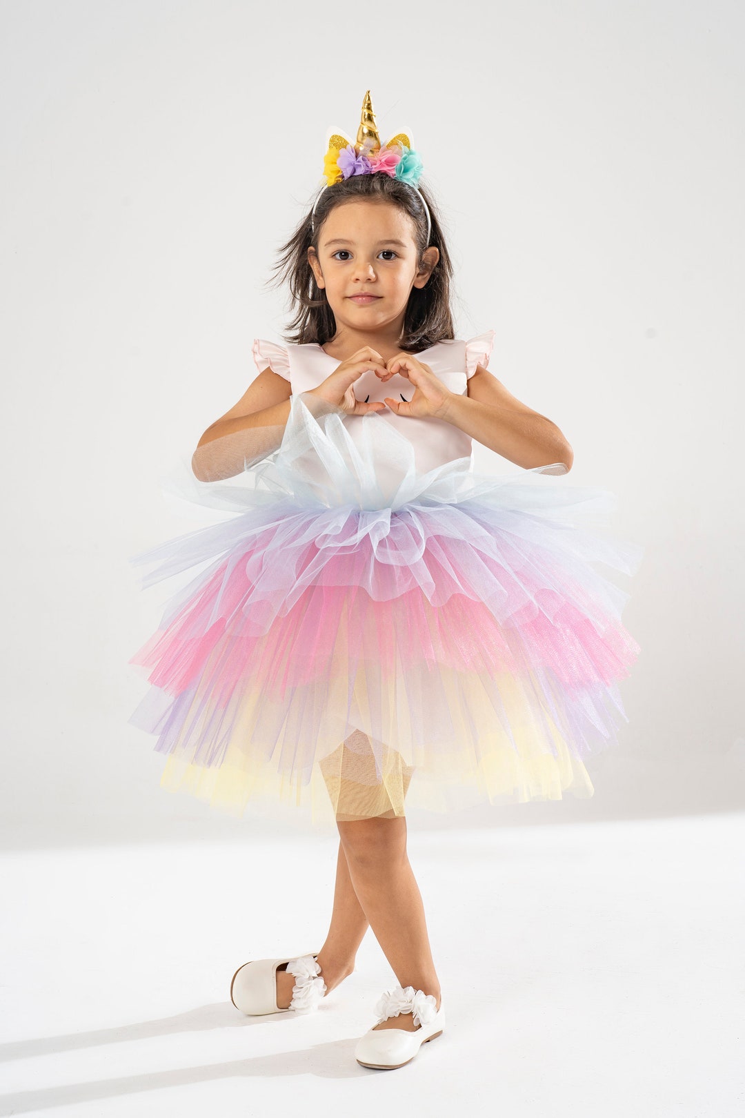 Unicorn Rainbow Birthday Dress for Girls, Toddler Tutu Party Outfit ...