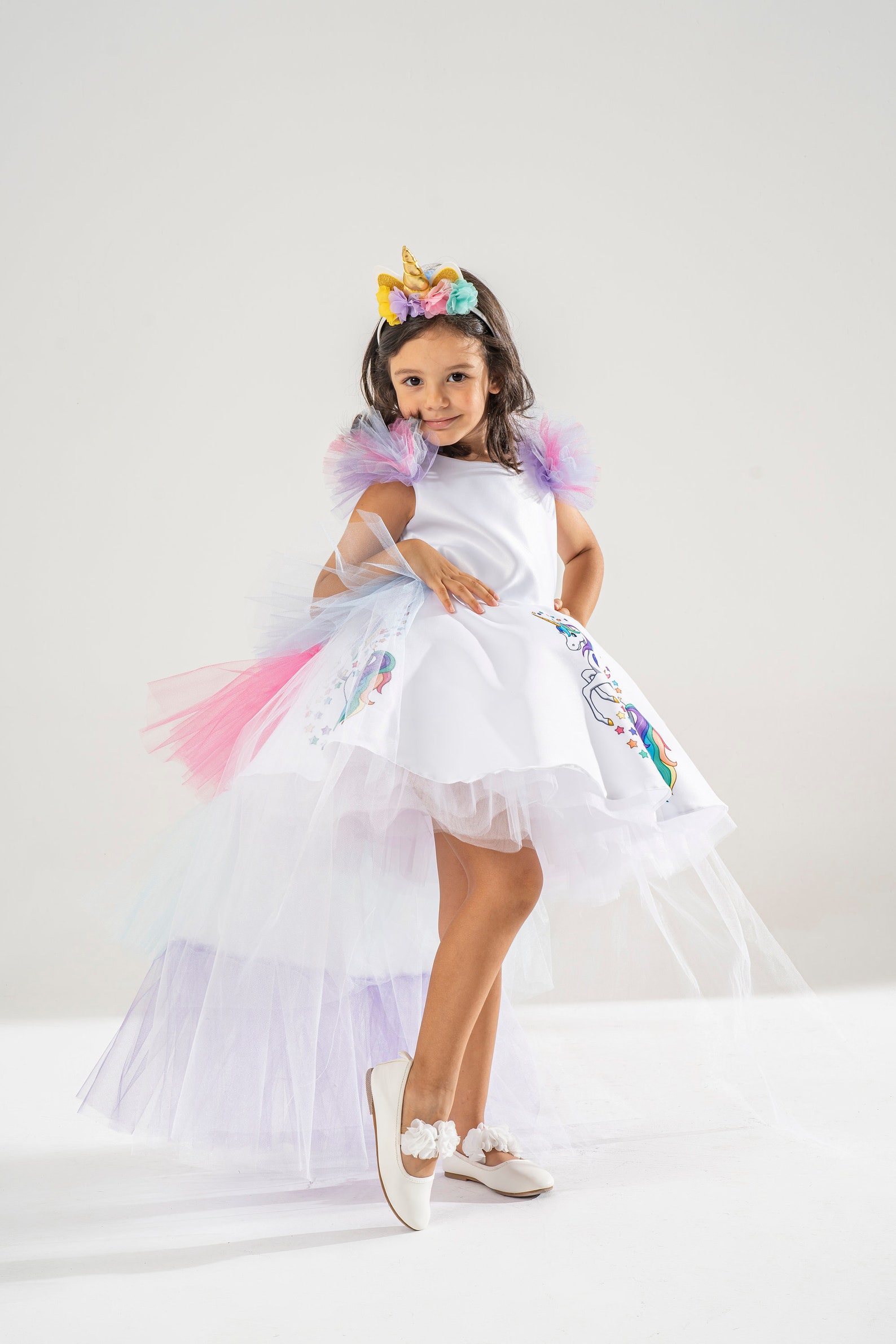 Unicorn Birthday Dress, Unicorn Rainbow Dress for Girls, Ball Gown ...