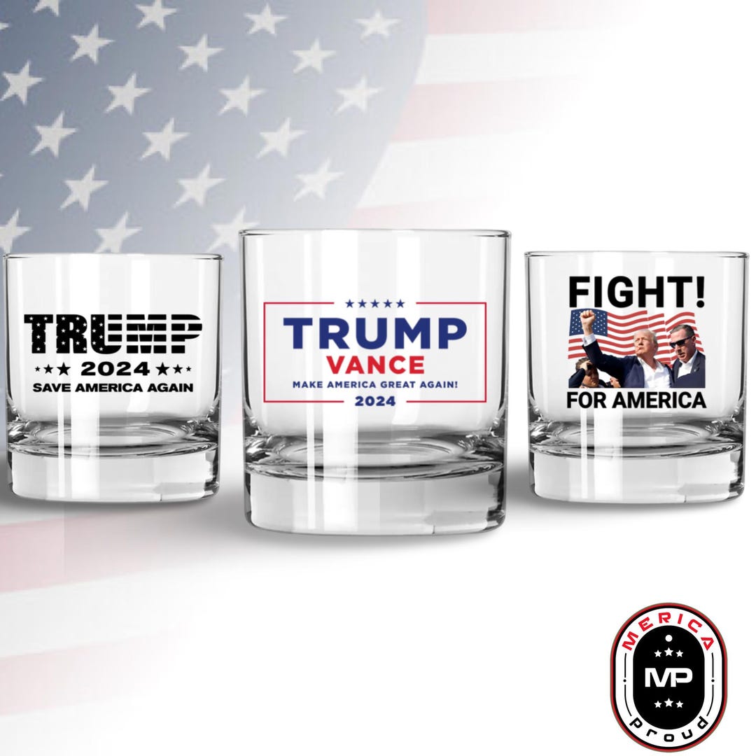 Trump 2024 UV Printed 10oz Whisky Glass, MAGA, Trump for President, I'm ...