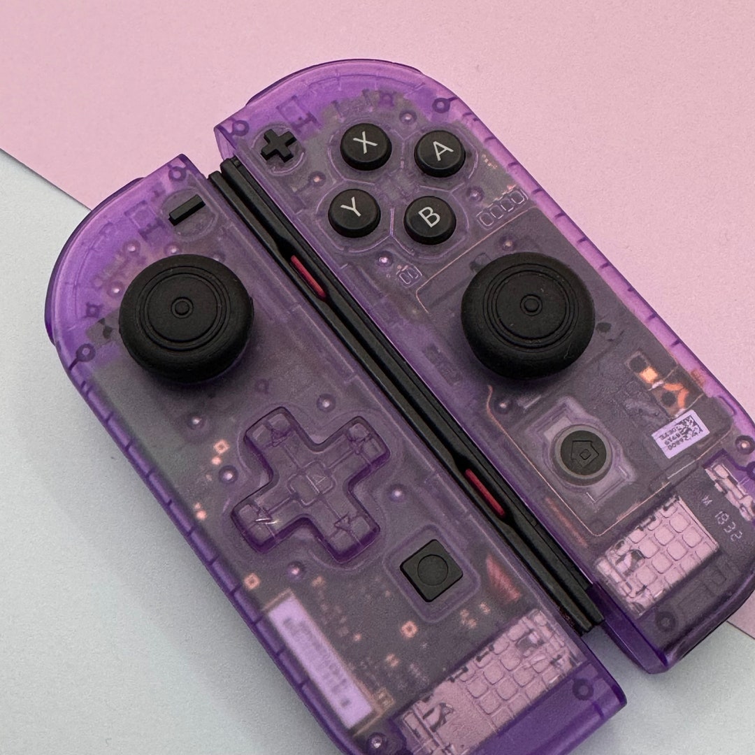 Handmade atomic Purple Transparent Retro Nintendo Switch OLED Joy-con ...