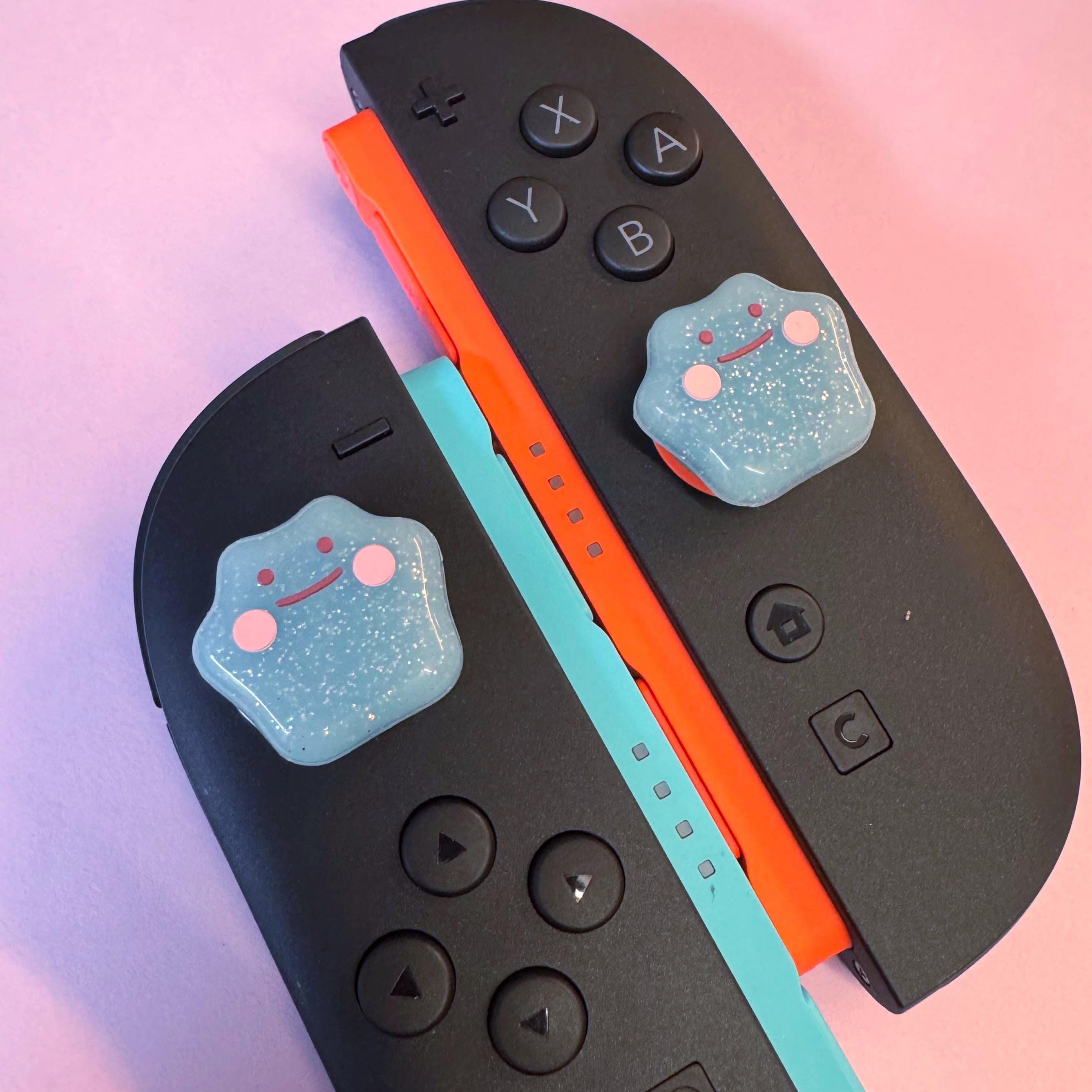 SWITCH 2 Thumb Grips - Nintendo 2025 - Blue Glitter Ditto - Thick High ...