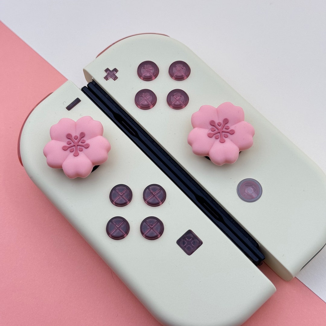 Custom cream & Transparent Pink Pastel Nintendo Switch OLED Joy-con ...
