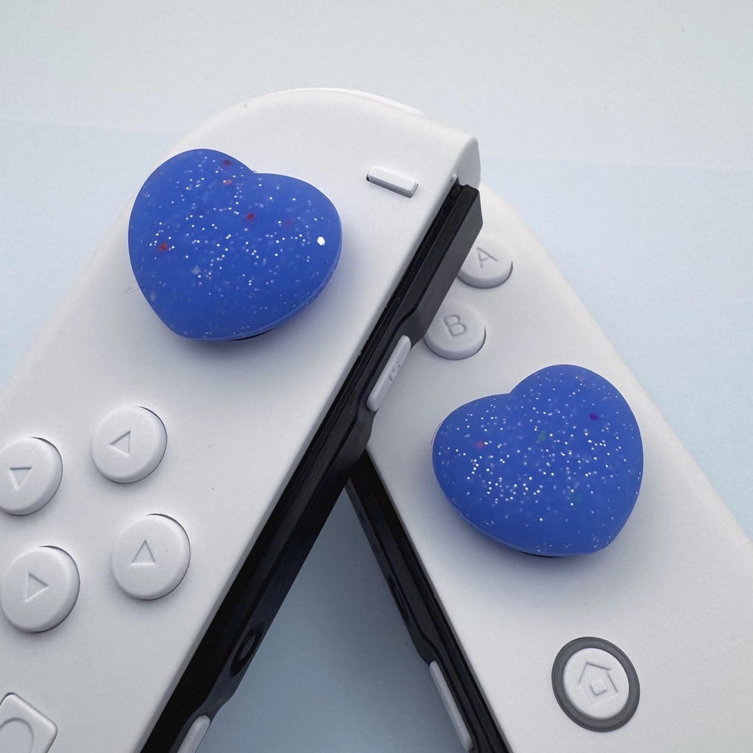 Thumb Grips - Nintendo Switch/oled - Confetti Blue Hearts - Thick ...