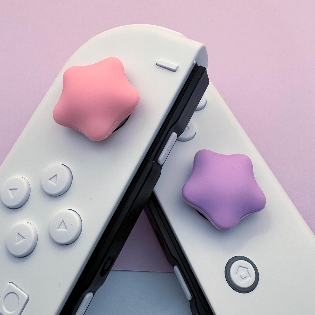Thumb Grips - Nintendo Switch/oled - Violet & Pink Chonky Stars - Thick ...