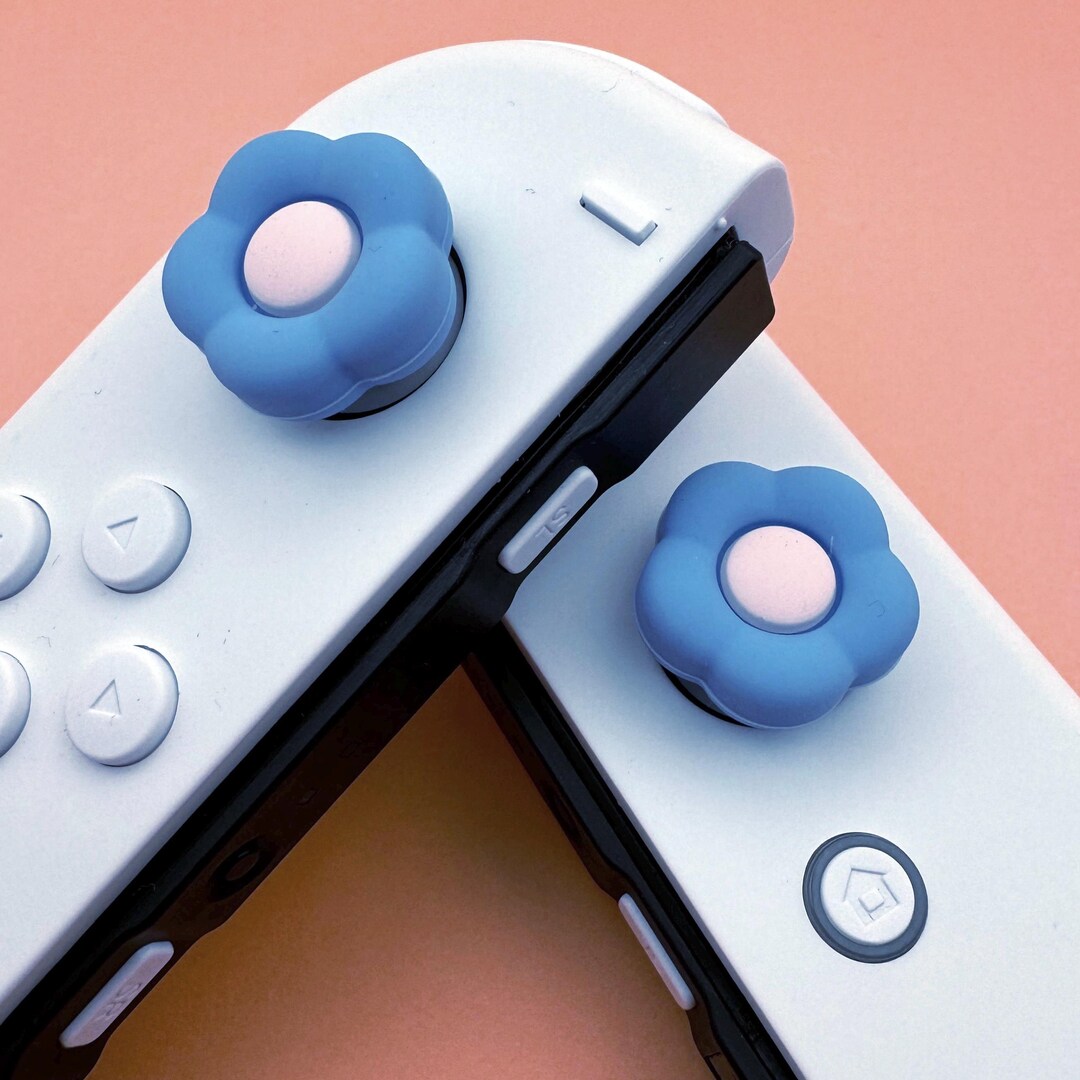 Thumb Grips - Nintendo Switch/oled - Sky Blue Flowers - Thick ...