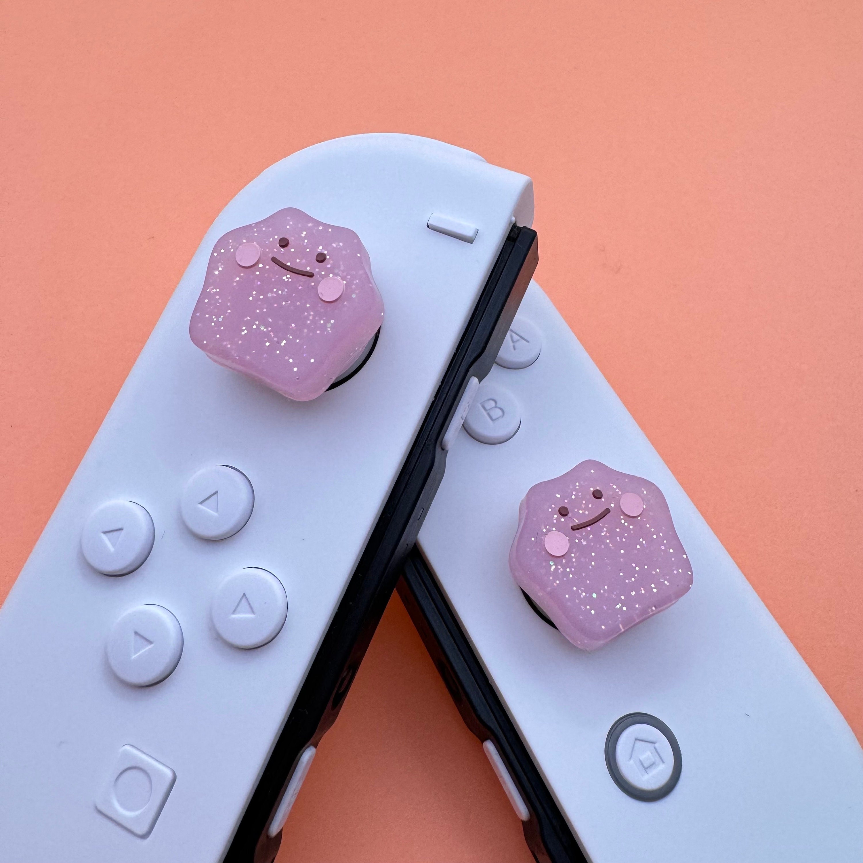 Thumb Grips Nintendo Switch/oled Pink Glitter Ditto Thick and ...