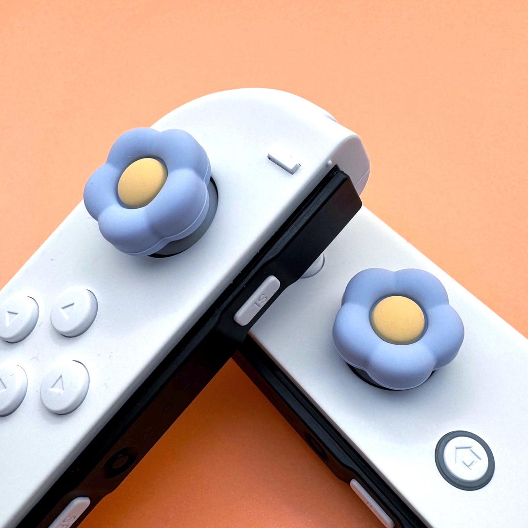 Thumb Grips - Nintendo Switch/oled - Blue Grey Flowers - Thick ...