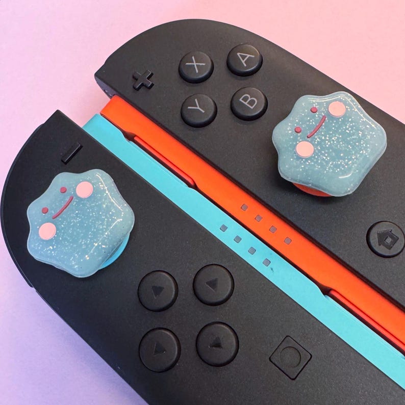 SWITCH 2 Thumb Grips - Nintendo 2025 - Blue Glitter Ditto - Thick High ...