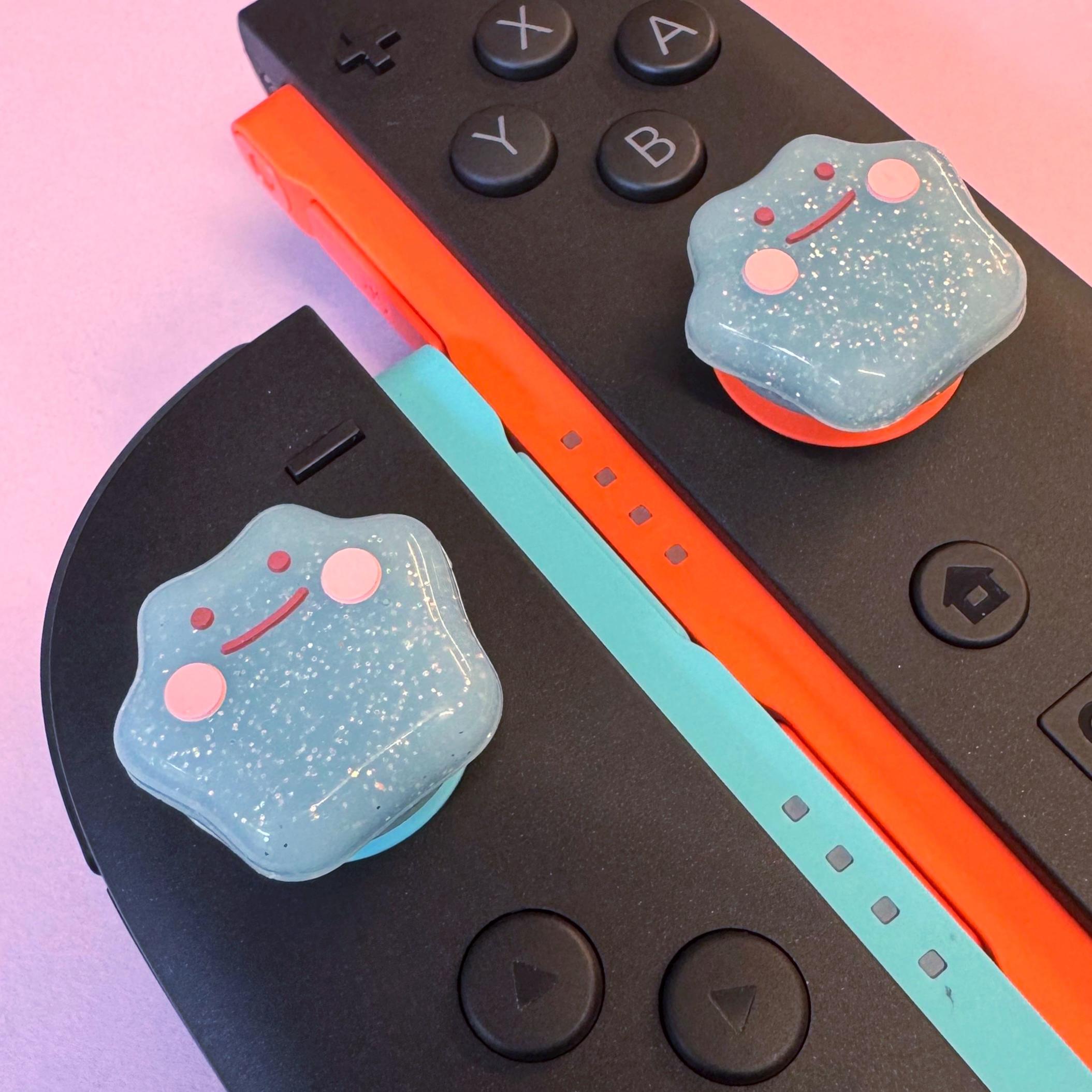SWITCH 2 Thumb Grips - Nintendo 2025 - Blue Glitter Ditto - Thick High ...