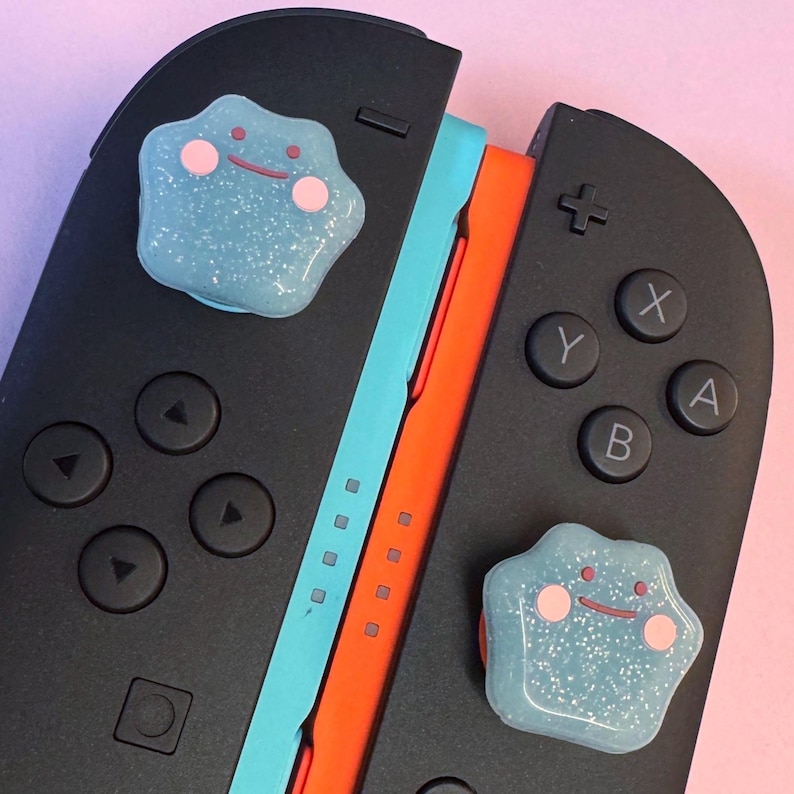 SWITCH 2 Thumb Grips - Nintendo 2025 - Blue Glitter Ditto - Thick High ...