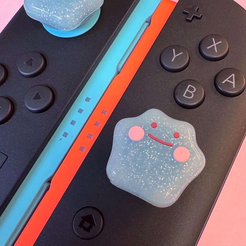 SWITCH 2 Thumb Grips - Nintendo 2025 - Blue Glitter Ditto - Thick High ...
