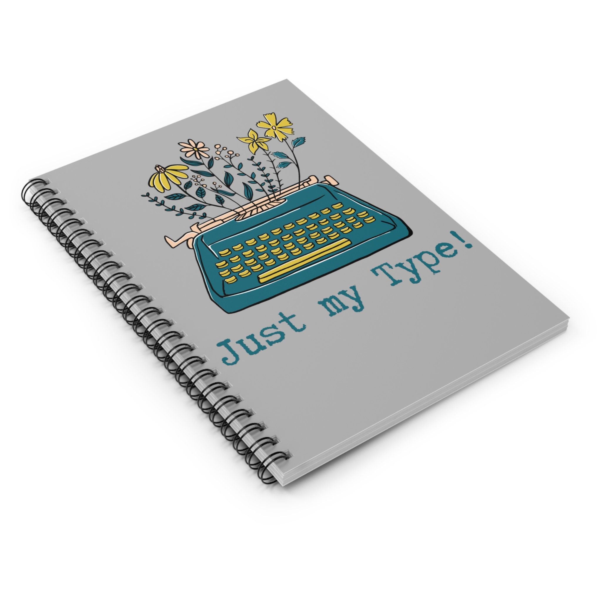 Just My Type Floral Typewriter Rustic Floral Vibes GREY BACKGROUND ...