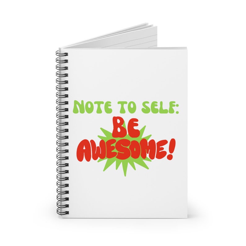 Note to Self: Be Awesome Motivational Message Fun Vibrant Colors WHITE ...