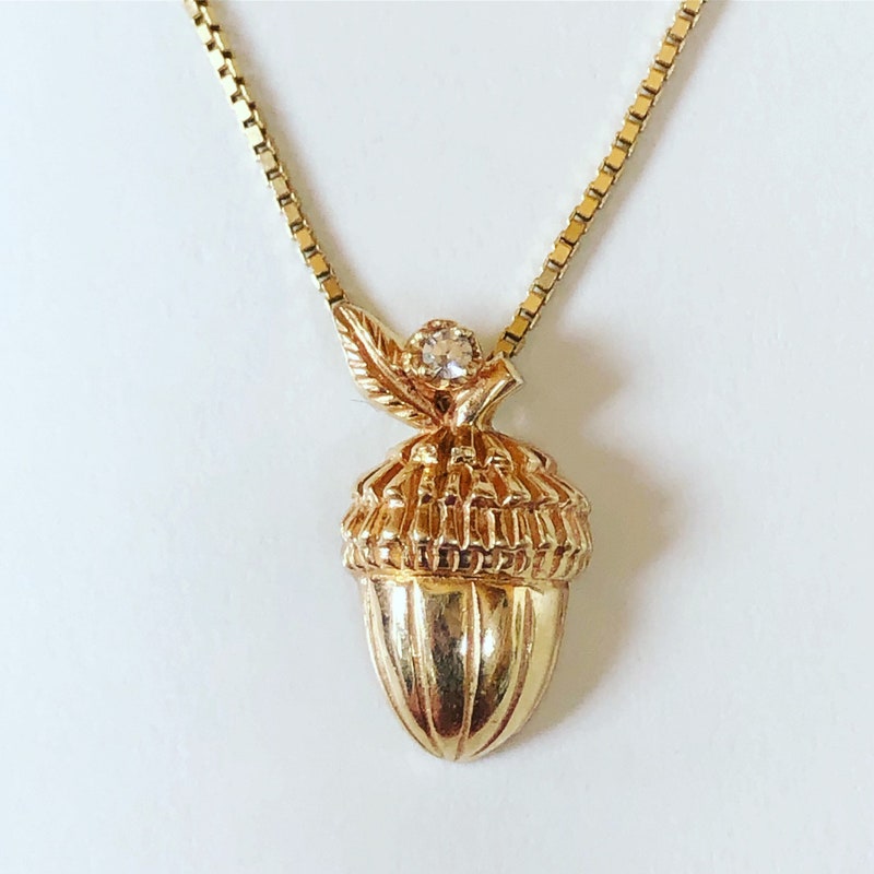 Gold Acorn Necklace - Etsy