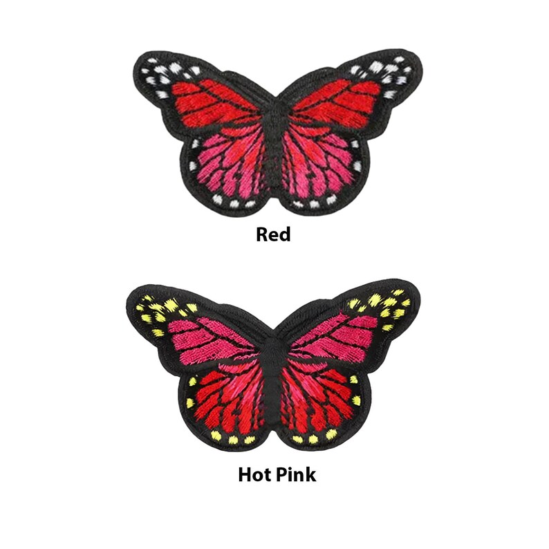 Stick-on Butterfly Embroidered Patch, Self-adhesive Monarch Butterfly Patch, Hat Patch, Bag ...