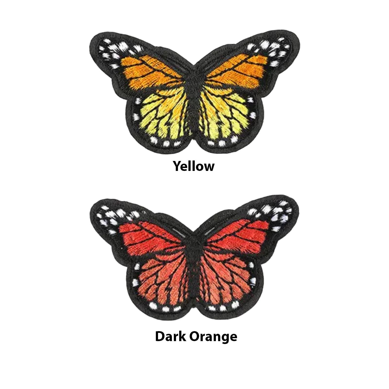 Stick-on Butterfly Embroidered Patch, Self-adhesive Monarch Butterfly Patch, Hat Patch, Bag ...