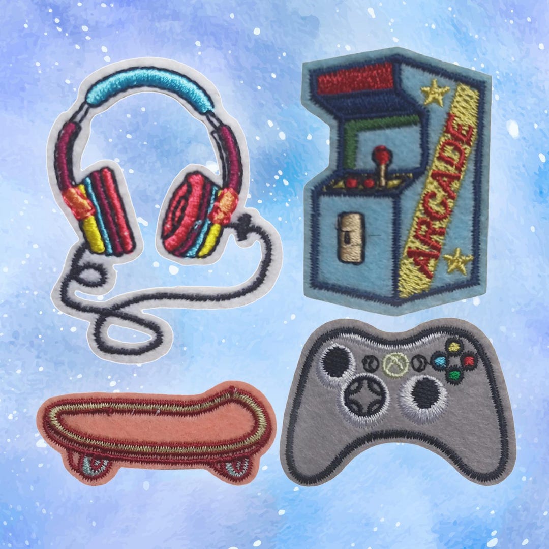 Stick-on Embroidered Patch, Self-adhesive Gamer Patch, Headphone Patch ...