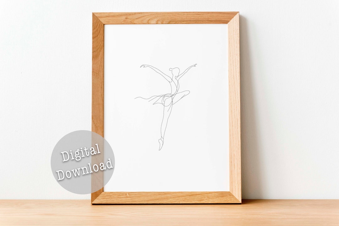 Minimalist Dancer Line Drawing Art,digital Download,simple Art, Dancing ...