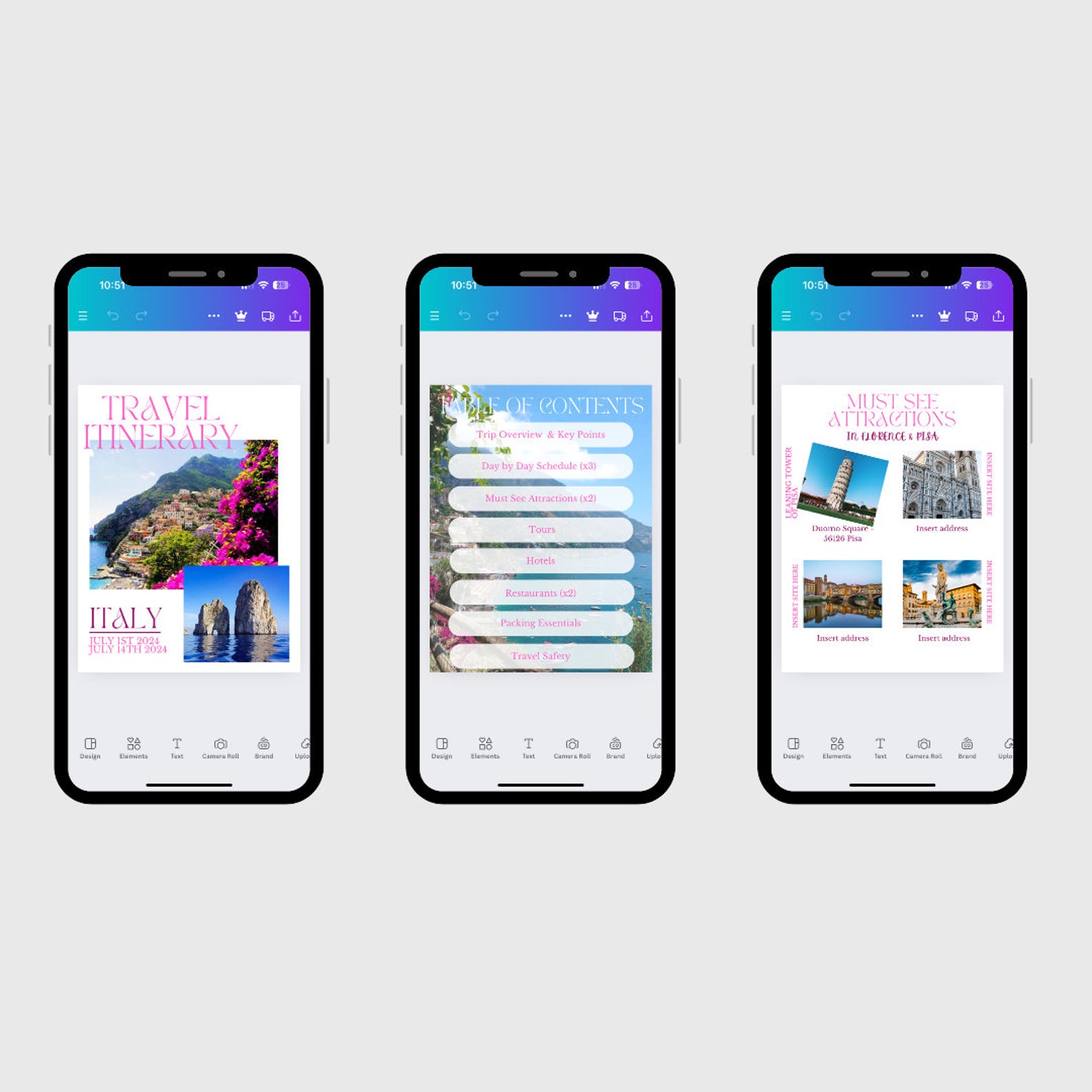 Travel Itinerary Template Editable Travel Itinerary Travel Planner ...