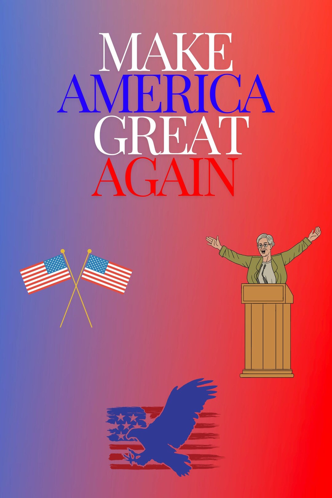 Patriotic Trump Art Print - 'make America Great Again' Digital Download ...