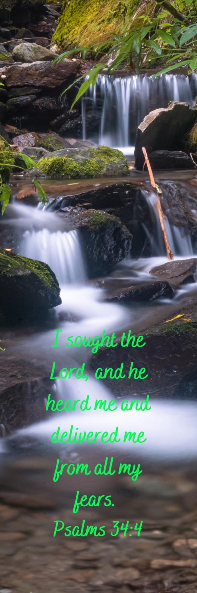 Waterfall Bible Verse Bookmarks (digital Download) - Etsy