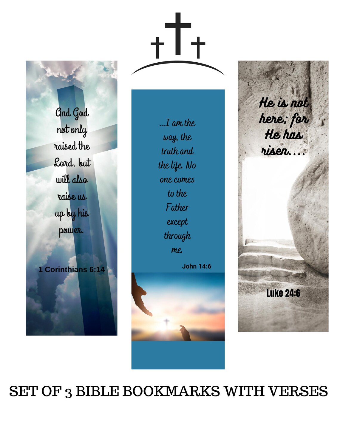 Bible Verse Bookmarks With Crosses: Christian Gift for Easter - Etsy