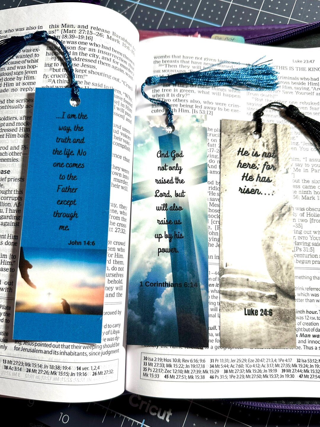 Bible Verse Bookmarks With Crosses: Christian Gift for Easter - Etsy