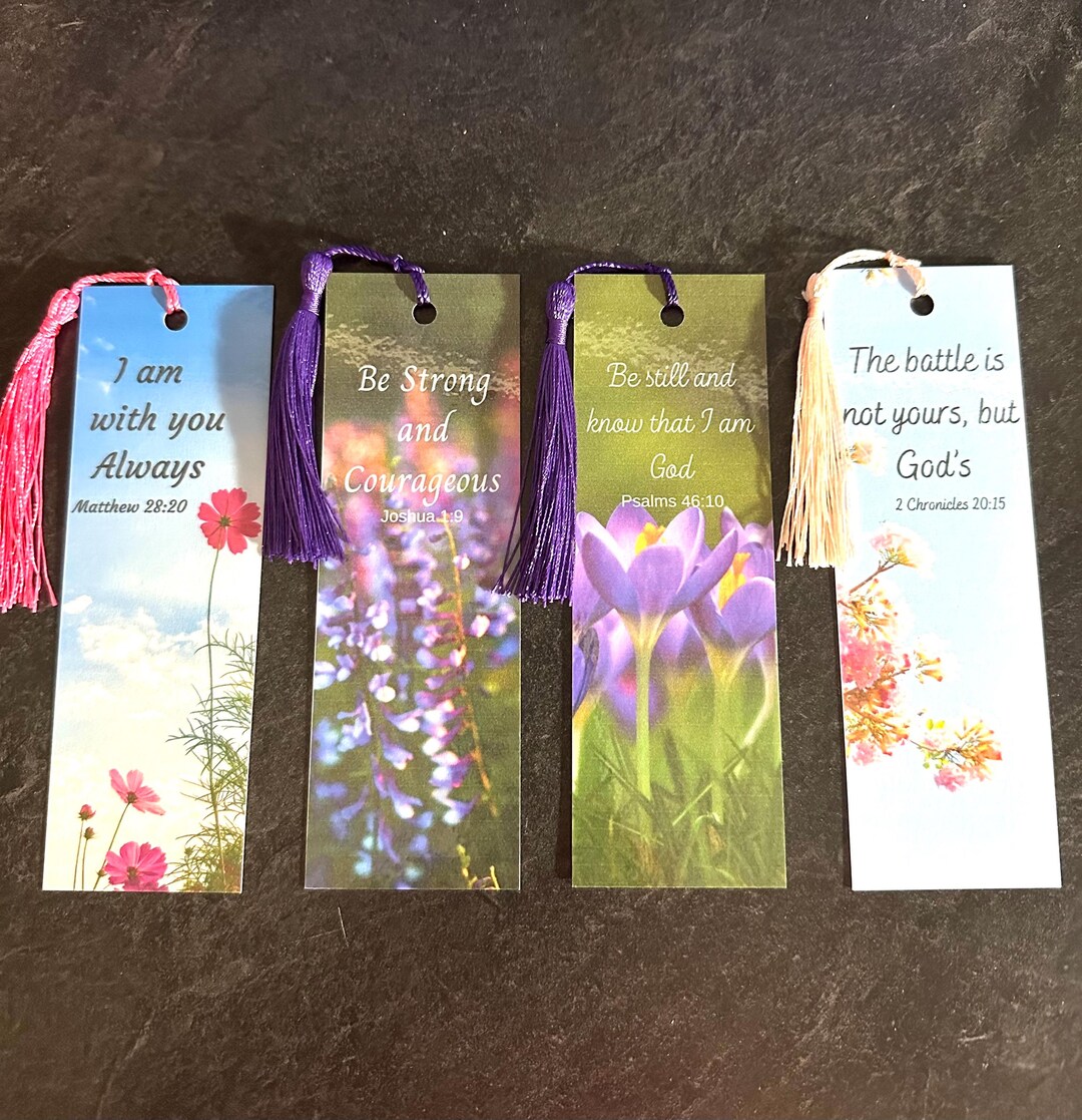 Custom-made Faith and Courage Bible Bookmarks - Set of 4 Inspirational ...