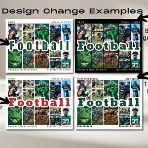 Personalized Varsity Football Collage Canva Template for High School ...