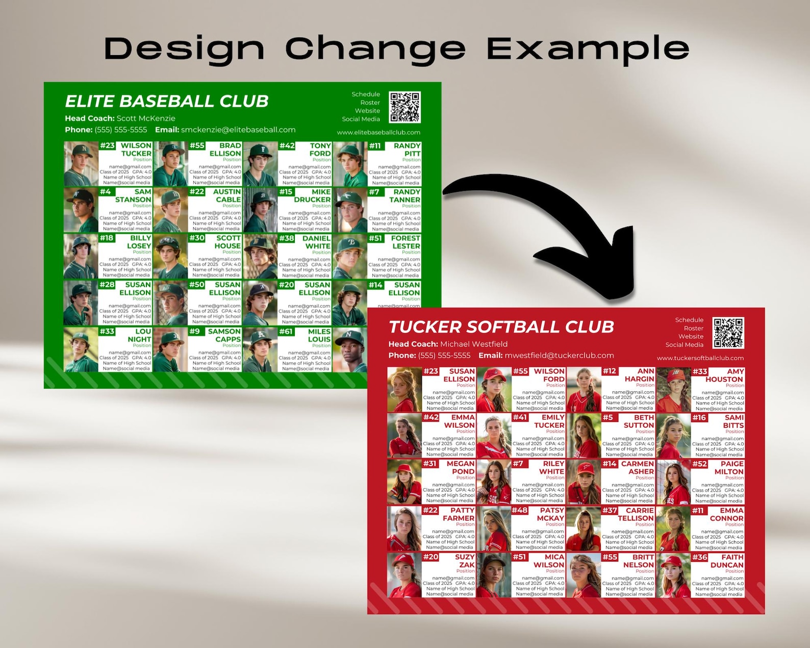 Club Team Recruiting Roster Canva Template. Customizable Travel Team ...