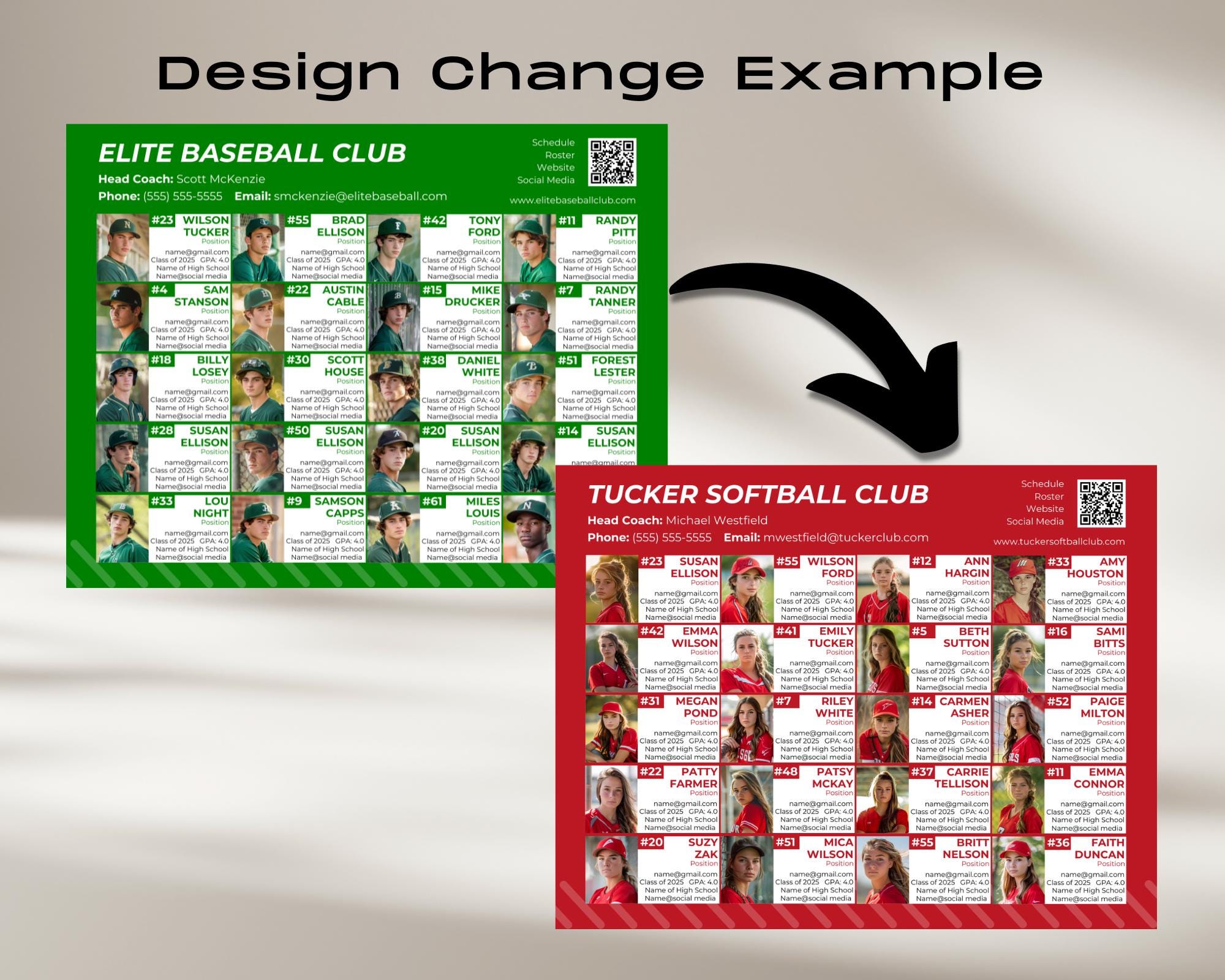 Club Team Recruiting Roster Canva Template. Customizable Travel Team ...