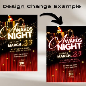 Sports Awards & Banquet Invitation Canva Template. Customizable End of ...